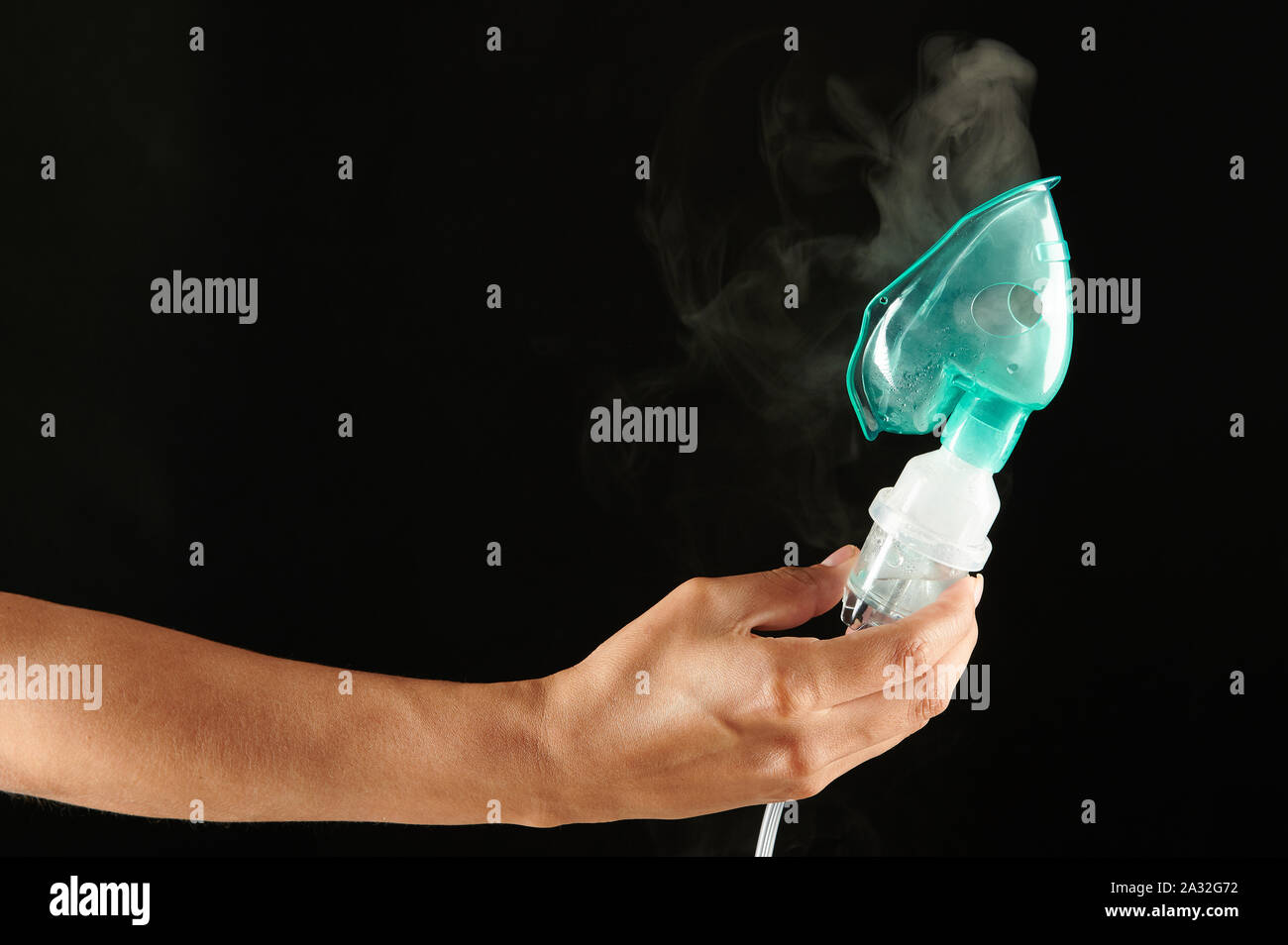 Hand hold breathing respiratory instrument isolated close up view Stock ...