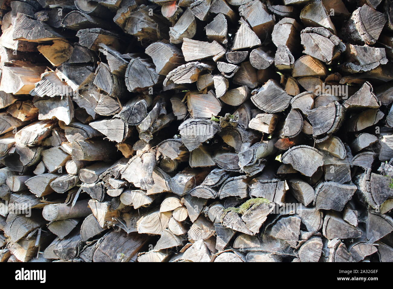 Piled firewood with 3d effect as background Stock Photo - Alamy
