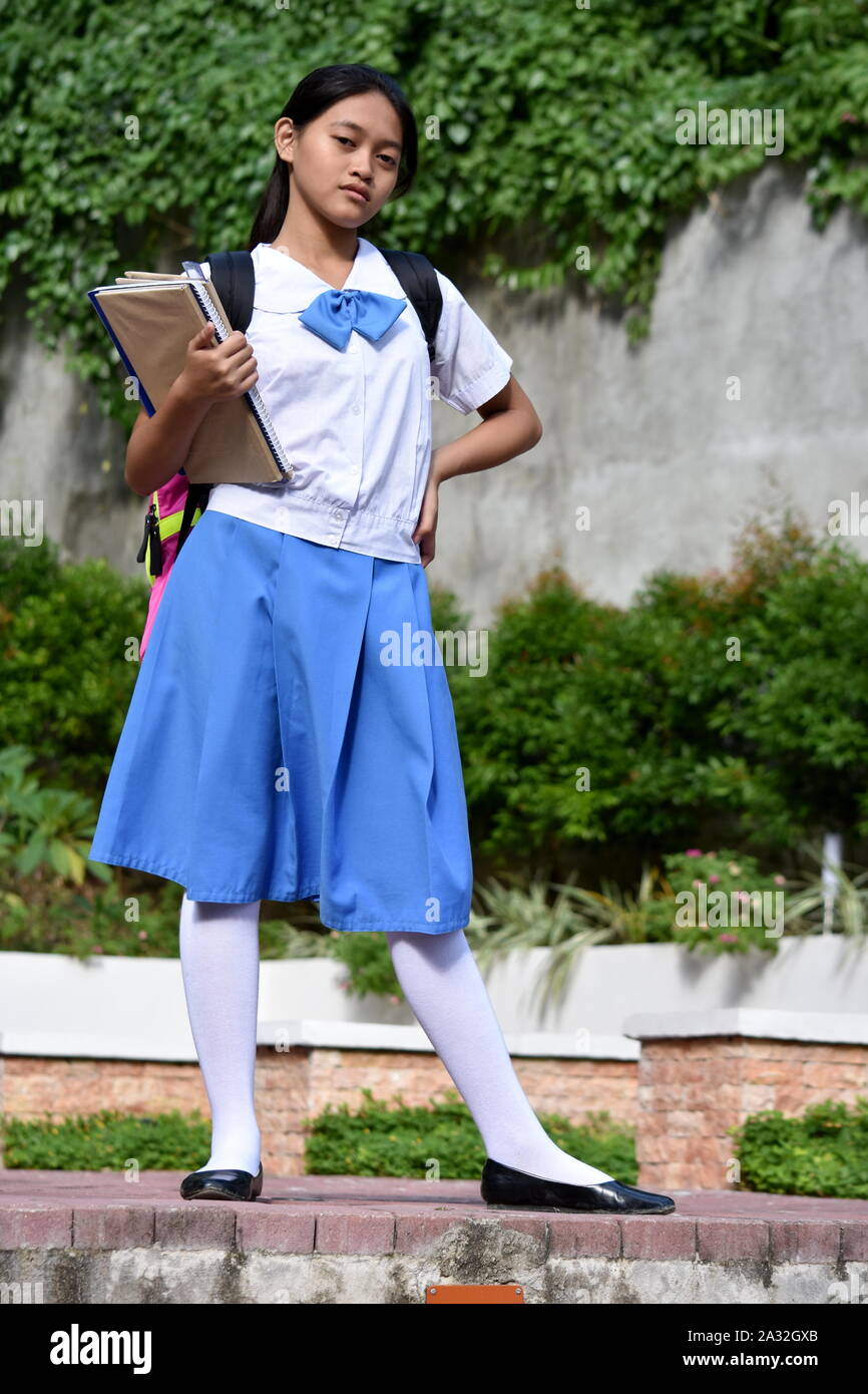 An A Serious School Girl Stock Photo - Alamy