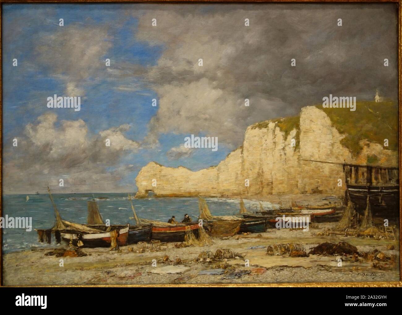 Etretat by Eugene-Louis Boudin, 1891, oil on canvas Stock Photo - Alamy