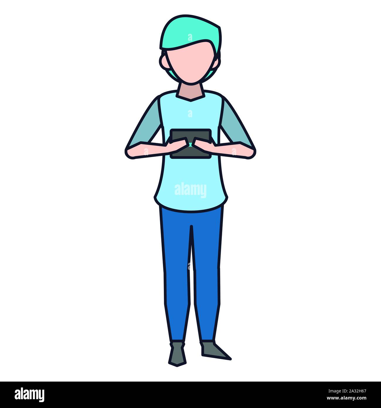 Man boy avatar smartphone Stock Vector Images - Alamy