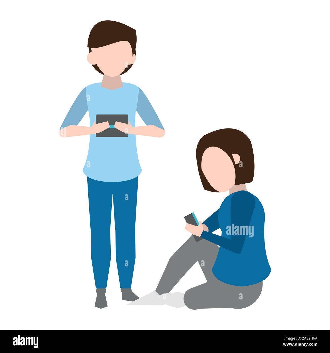 avatar woman and technology design Stock Vector Image & Art - Alamy