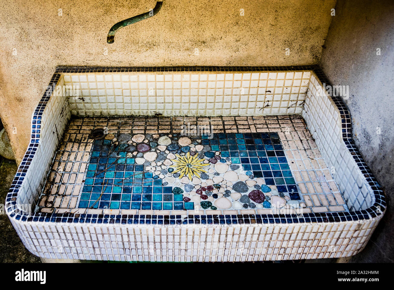 Sink with tile mosaic - Japanese Architecture and Design Stock Photo ...