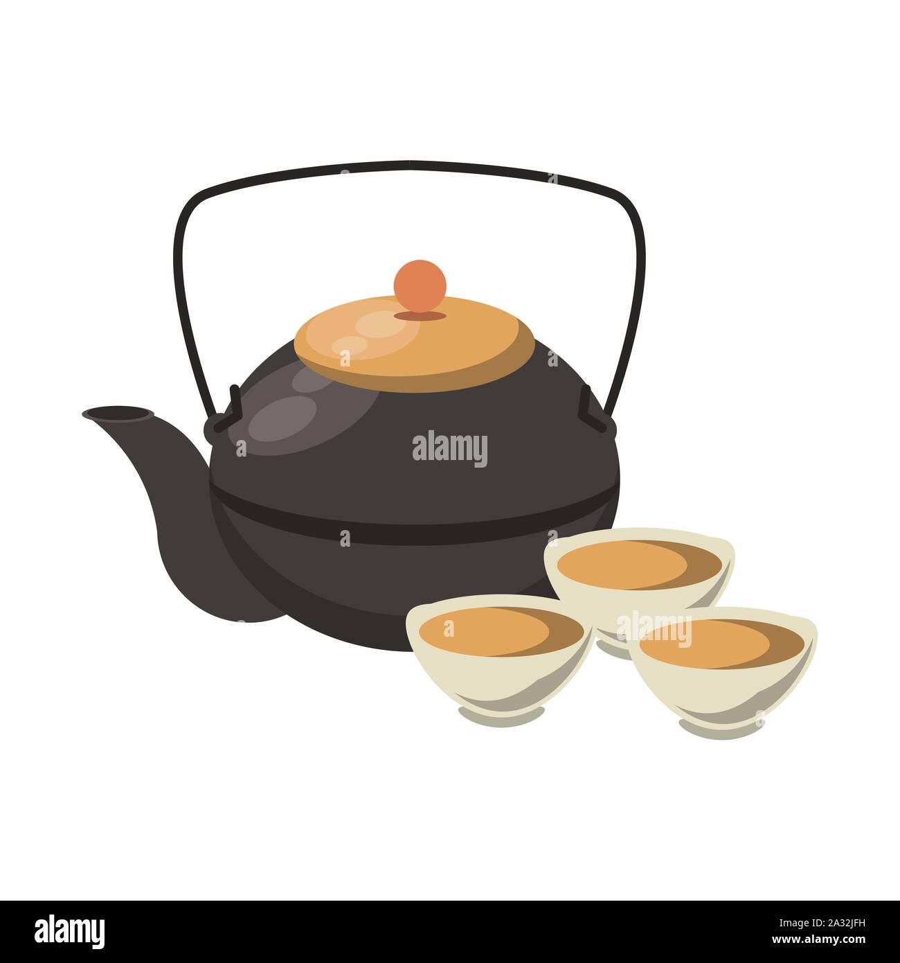 Chinese teapot tea cups Stock Vector Images - Alamy