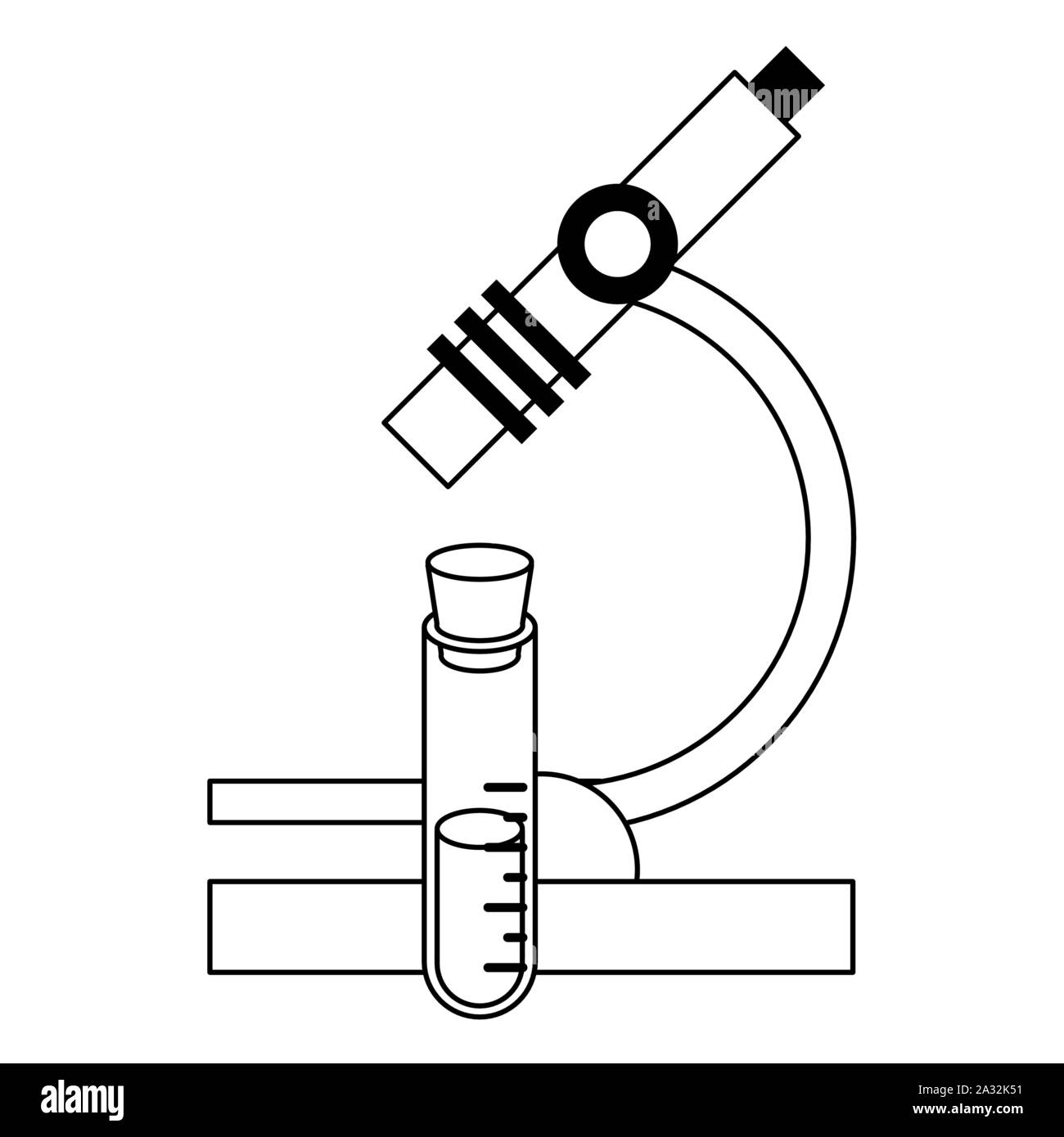 test tube and microscope Stock Vector Image & Art - Alamy