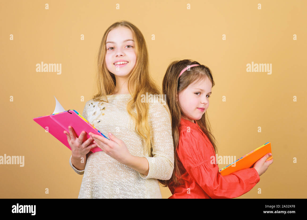small girls with note books. Friendship and sisterhood. workbooks for ...