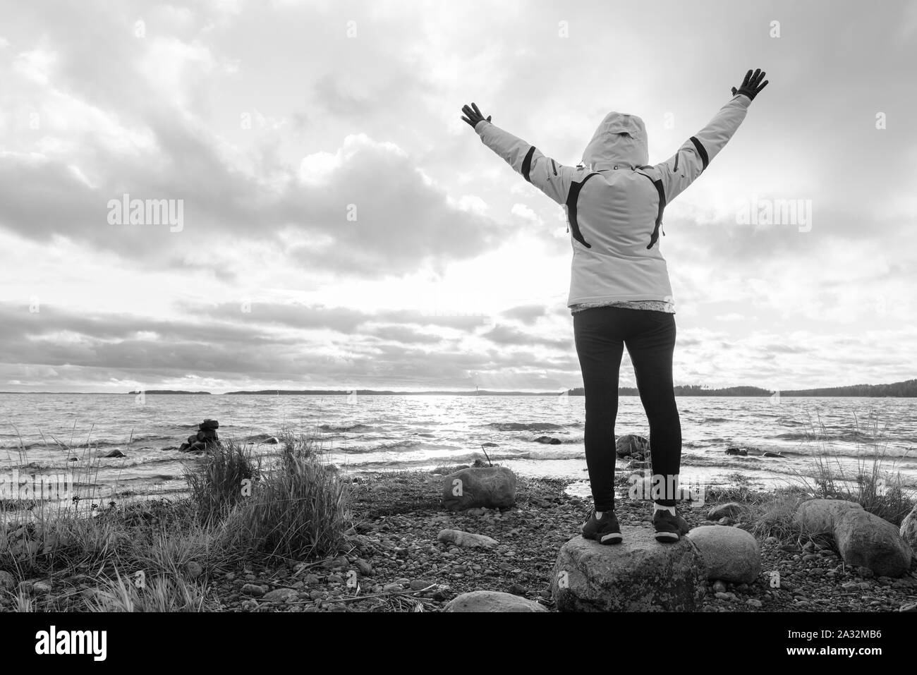 Mature beautiful woman getting away from it all with nature Stock Photo ...