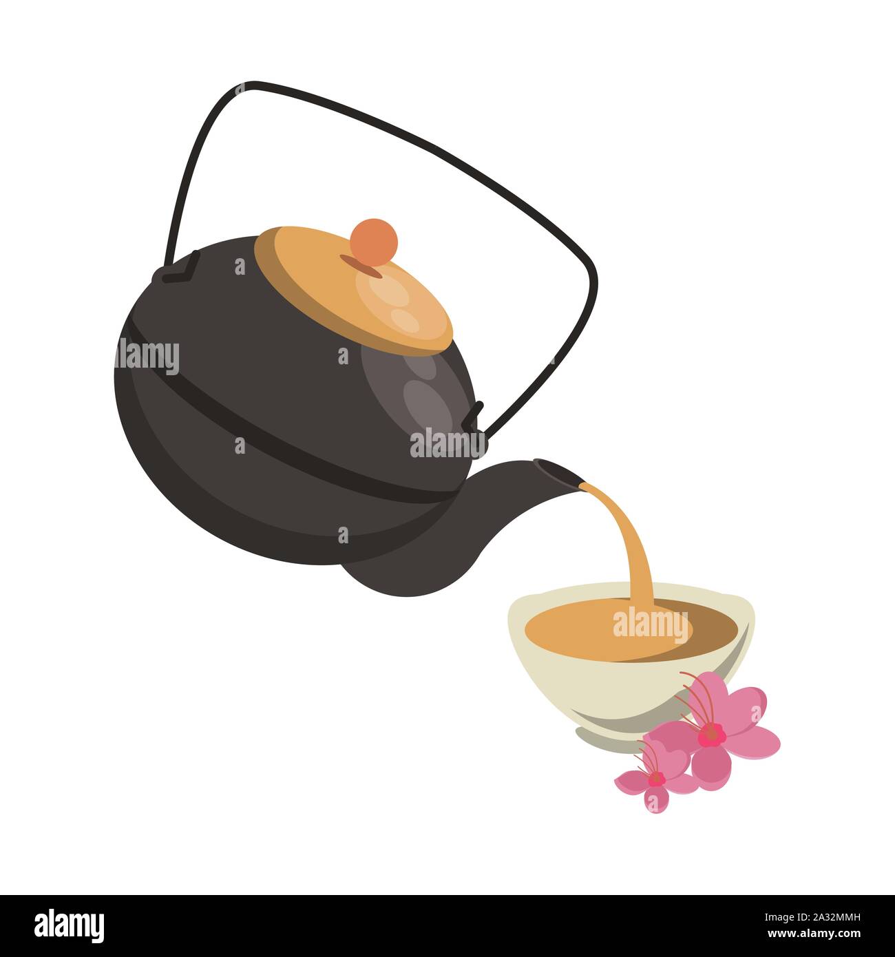 Japanese Cast iron teapot Stock Vector Image & Art - Alamy