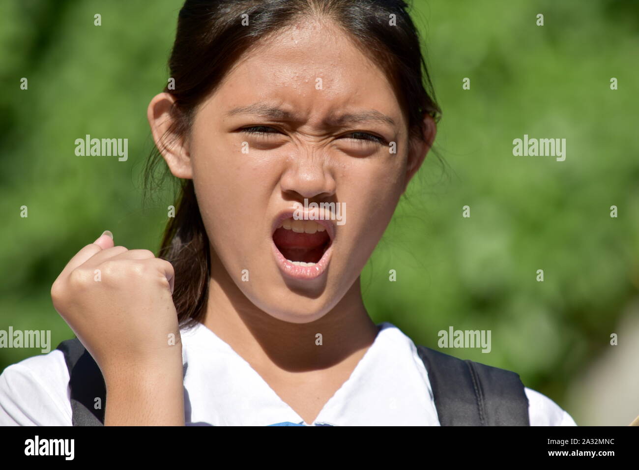 Young Asian Student Teenager School Girl And Anger Stock Photo - Alamy