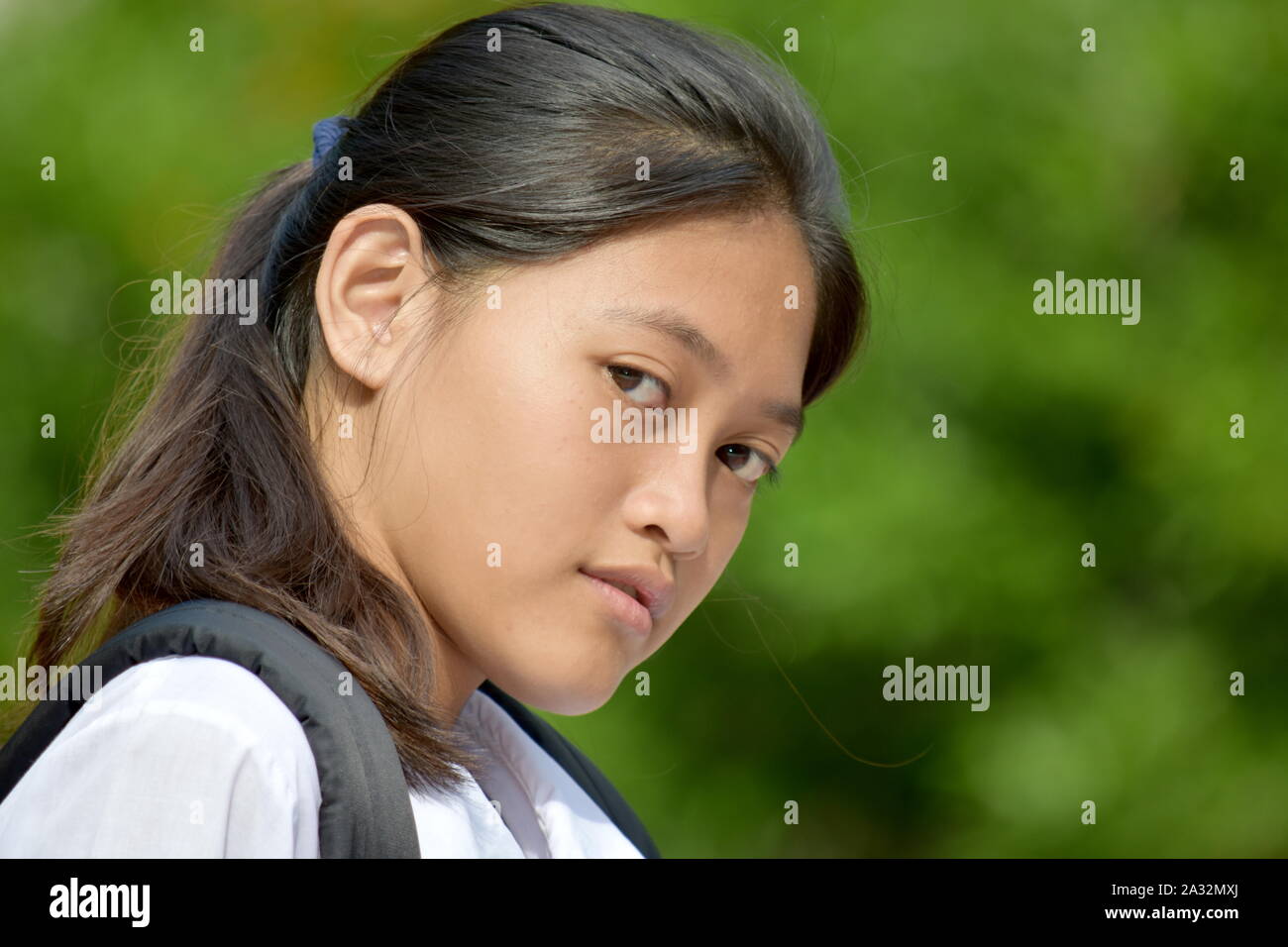 An A School Girl Outdoors Stock Photo - Alamy