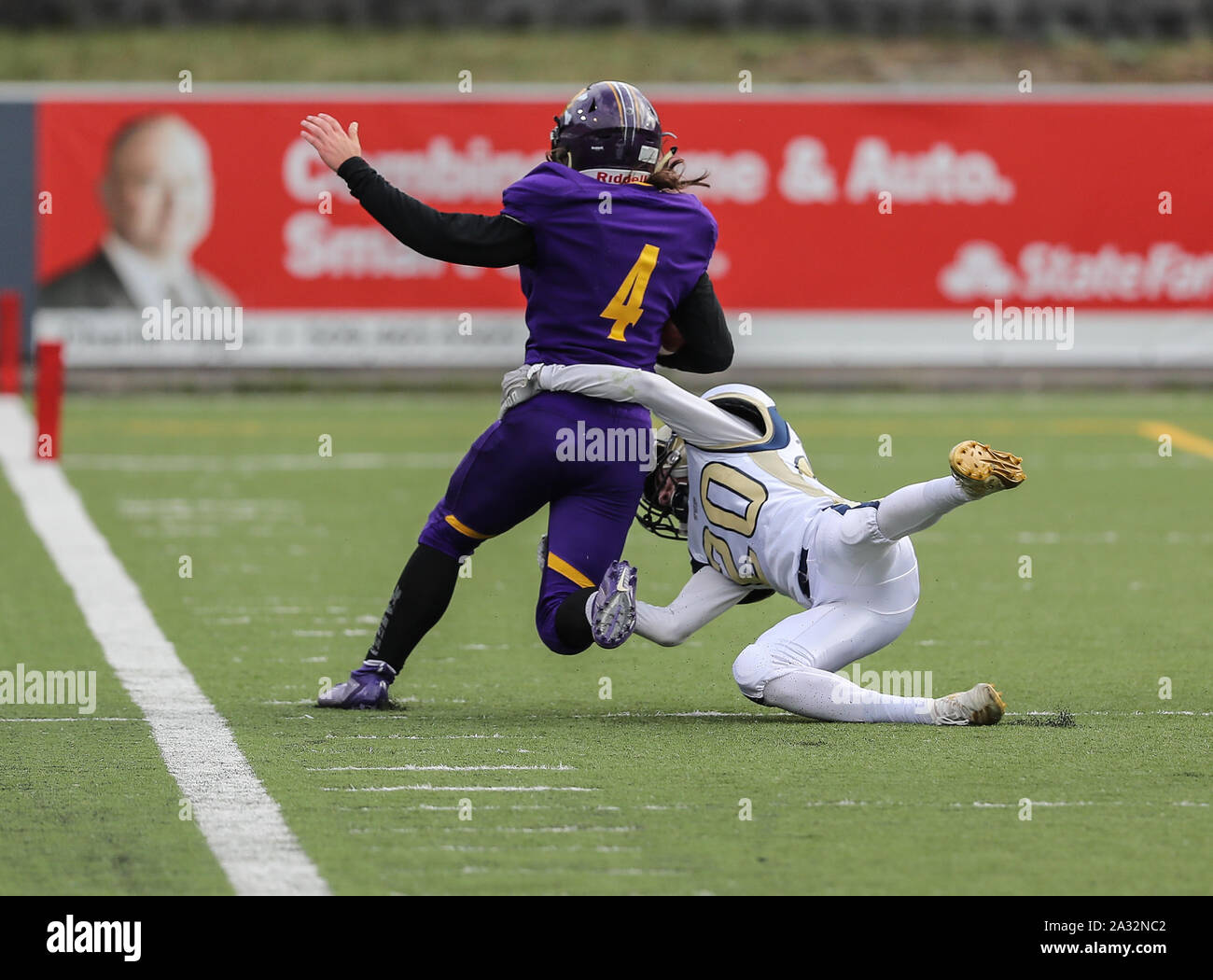 Football action with Tri-Cities Prep vs Rogers High School in Spokane ...
