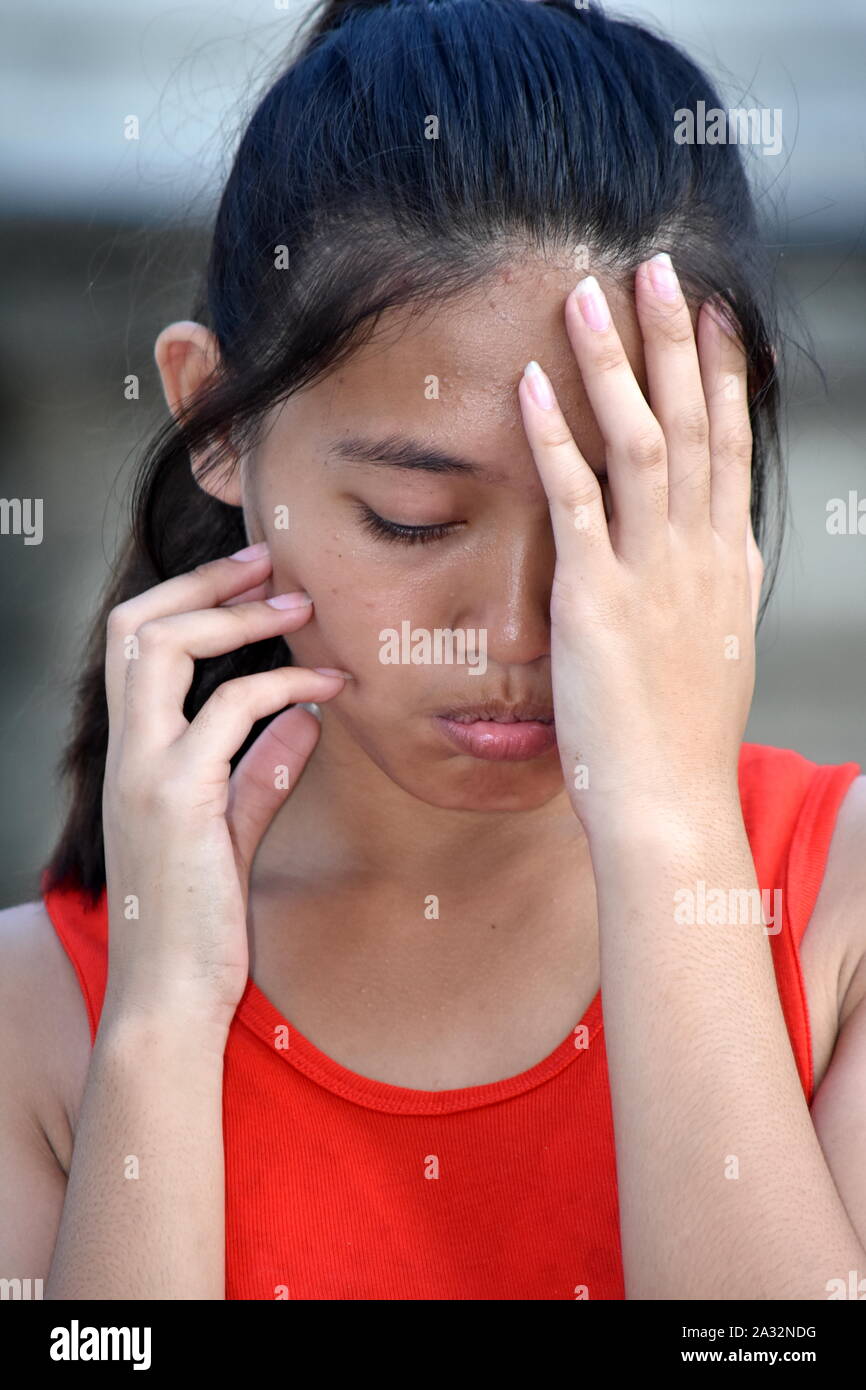 An An Anxious Young Person Stock Photo - Alamy