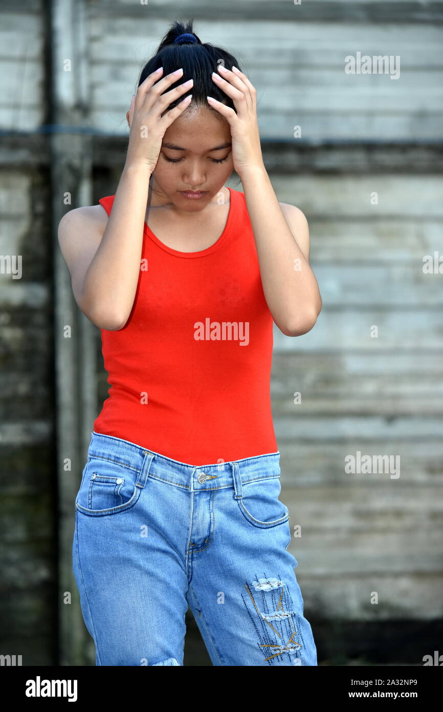 An A Worrisome Teenage Female Stock Photo - Alamy