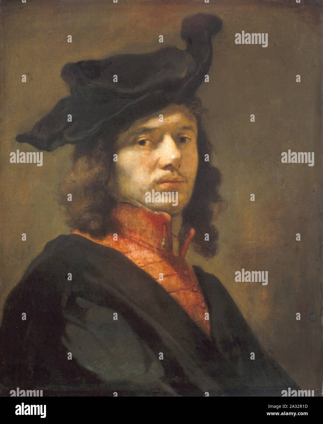 Carel Fabritius - Self-Portrait - Alte Pinakothek Stock Photo - Alamy