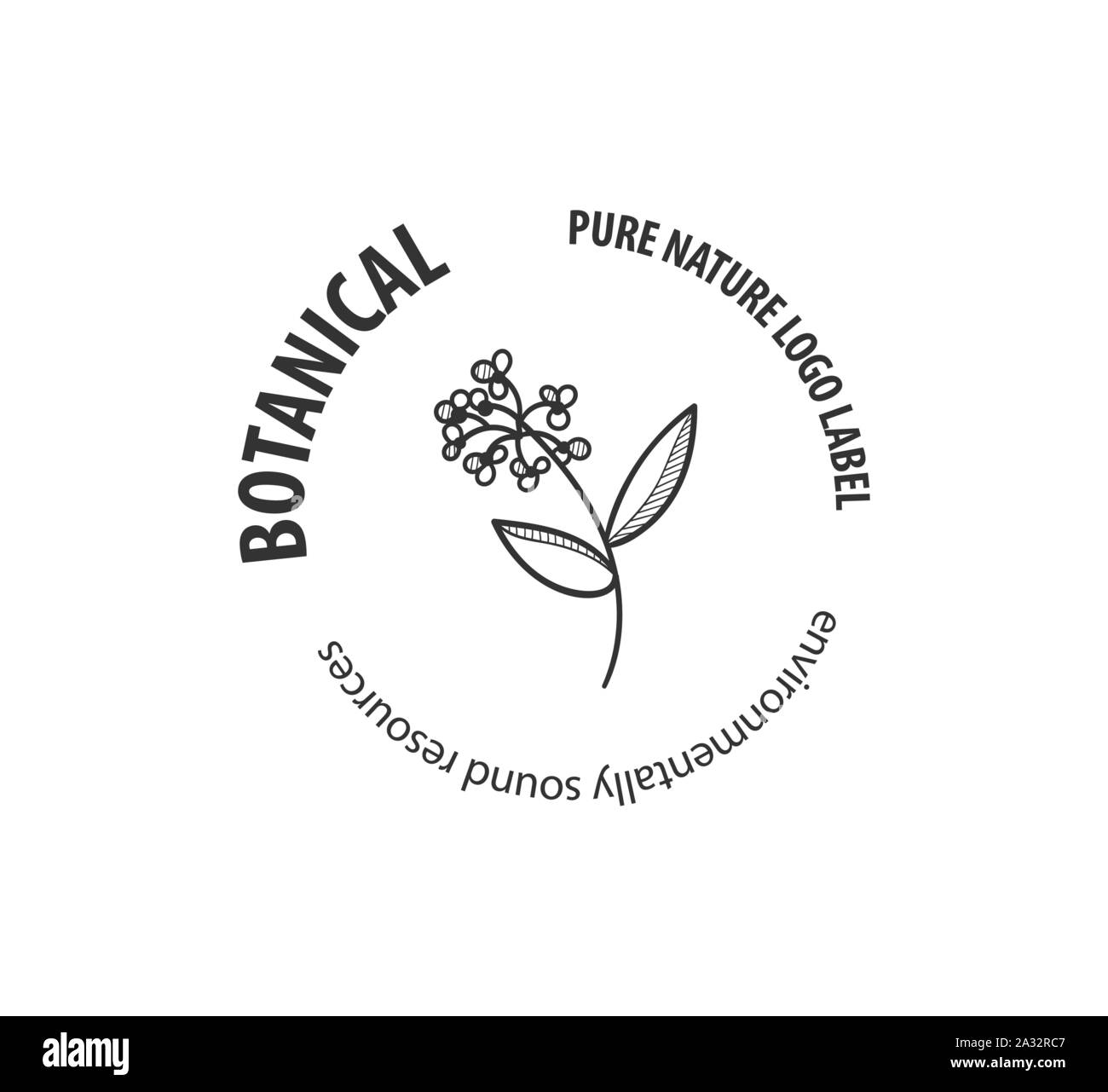 Botanical logo outline drawing vector in set Stock Vector Image & Art ...