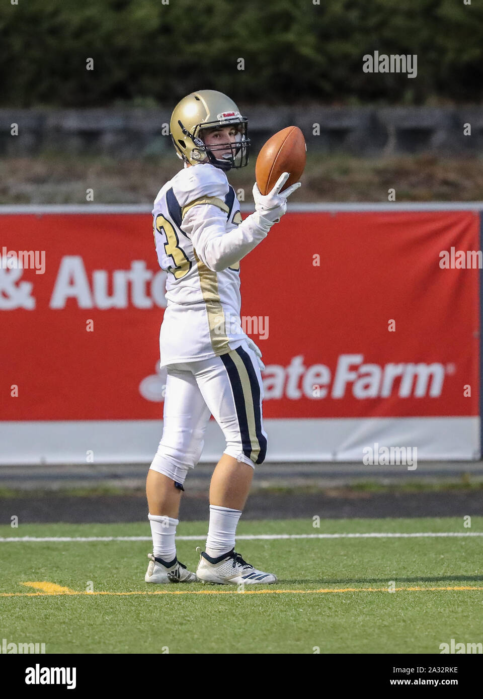 Football action with Tri-Cities Prep vs Rogers High School in Spokane ...