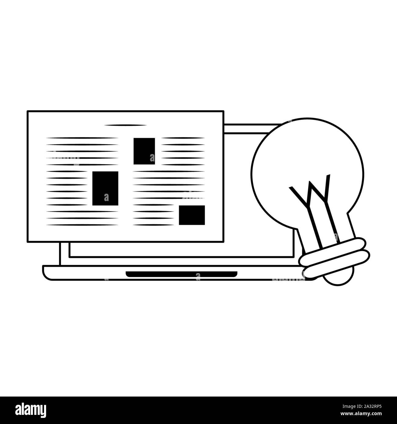 light bulb and computer Stock Vector Image & Art - Alamy
