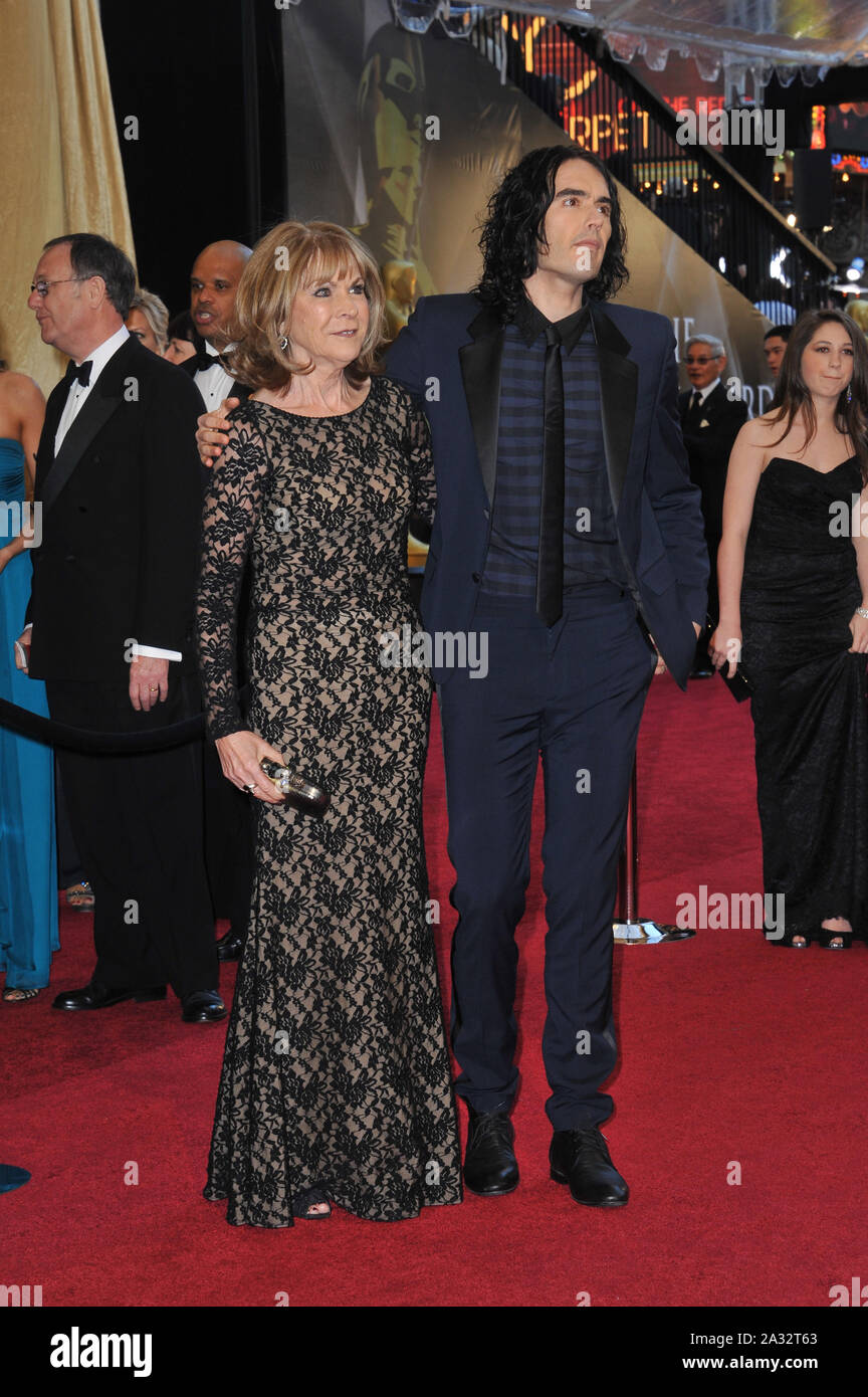 LOS ANGELES, CA. February 27, 2011: Russell Brand & mother at the 83rd ...