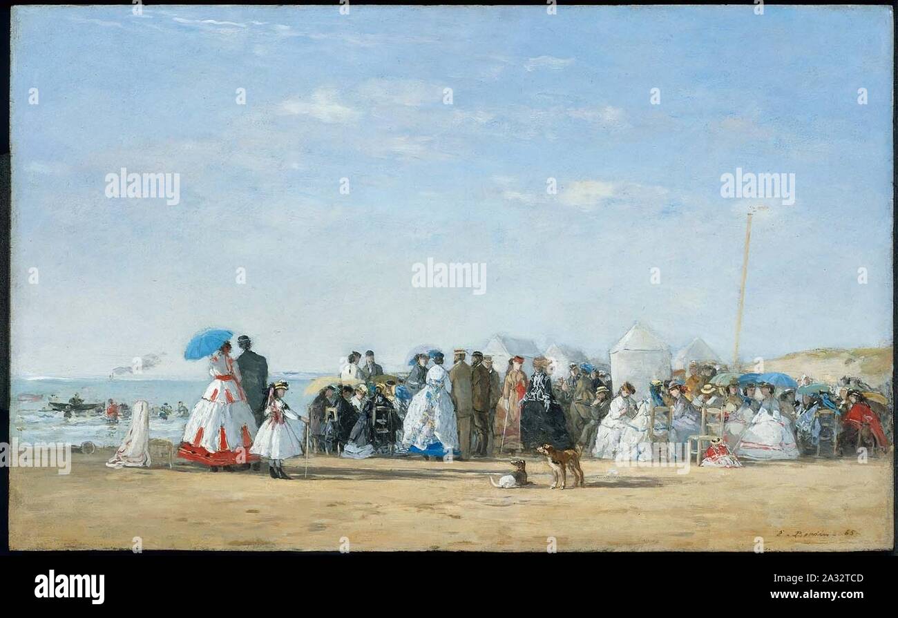 Eugène Louis Boudin - Fashionable Figures on the Beach Stock Photo - Alamy