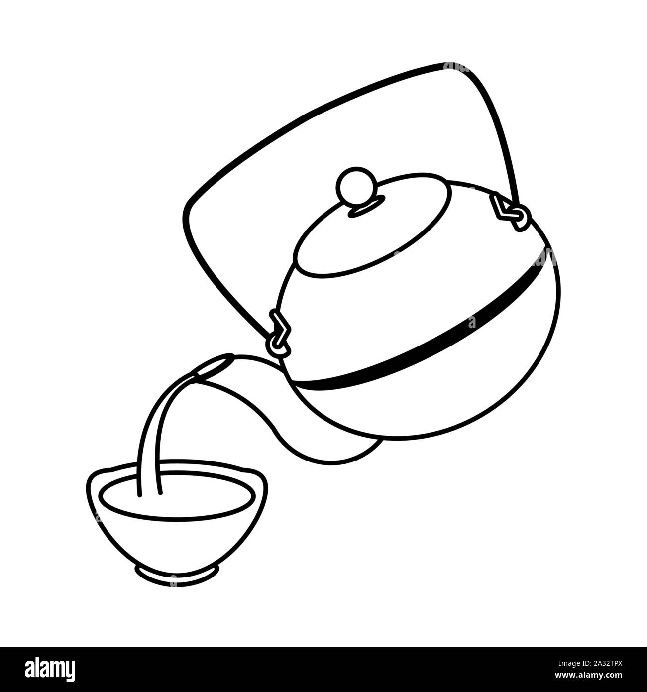 Cast iron asian tea pot Stock Vector Images - Alamy