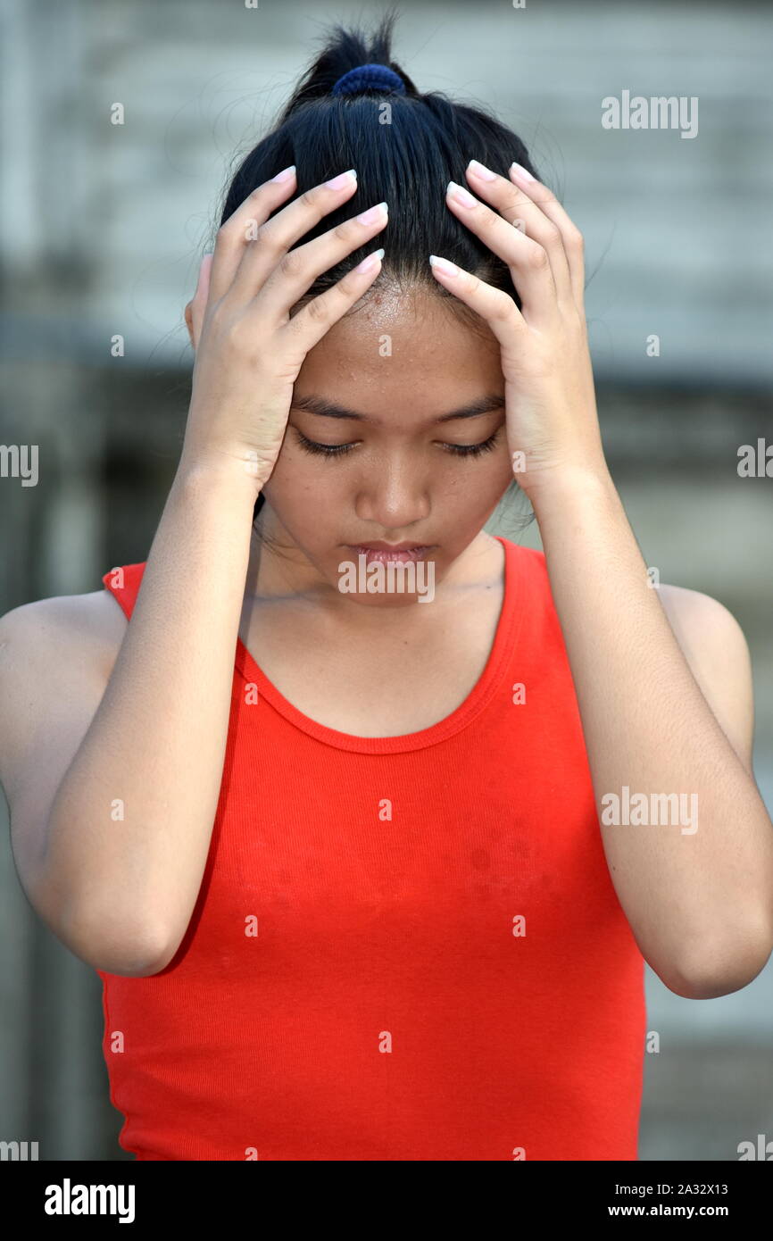 An A Youngster And Worry Stock Photo - Alamy