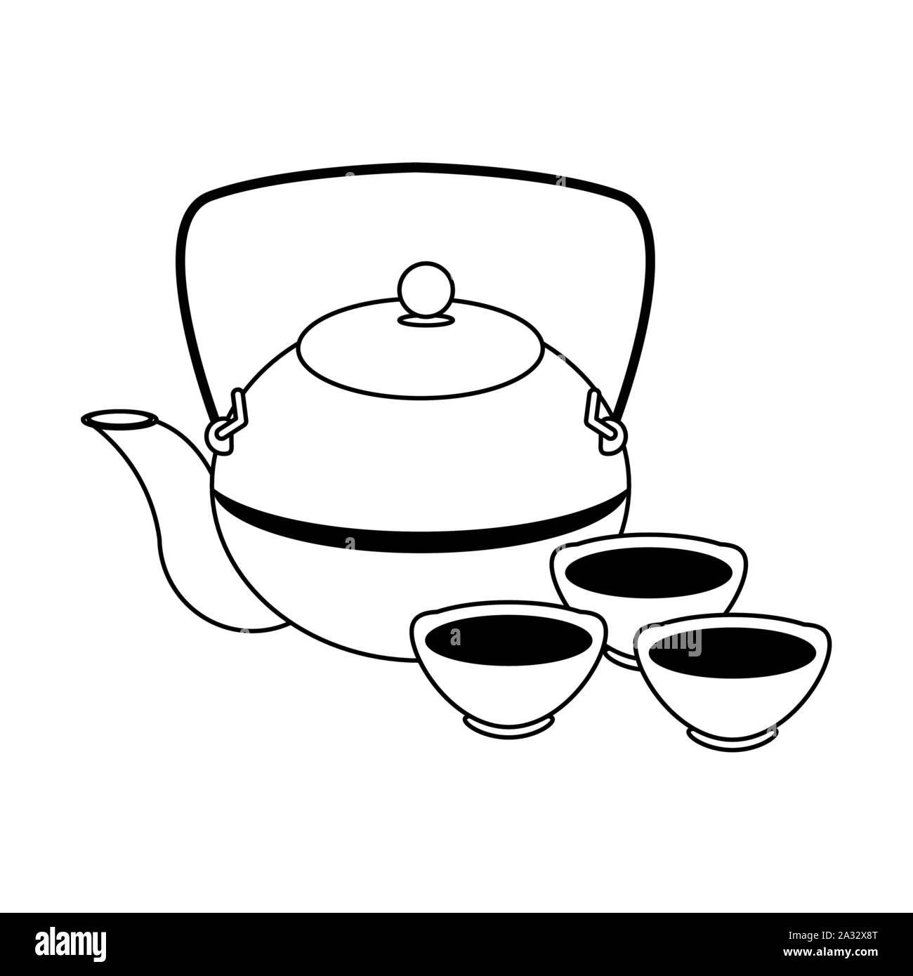 Japanese Cast iron teapot Stock Vector Image & Art - Alamy