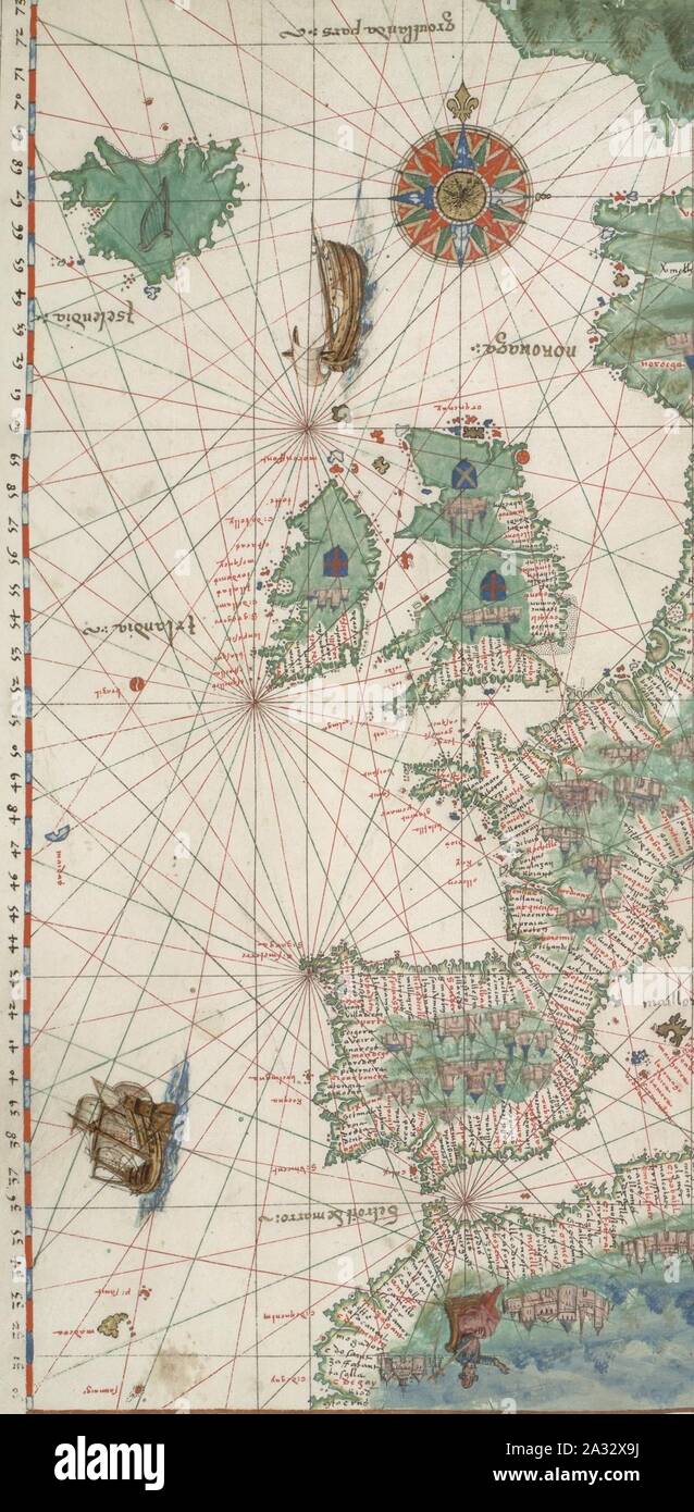 Europe and northern Africa. HM 29. PORTOLAN ATLAS, anonymous (Dieppe ...