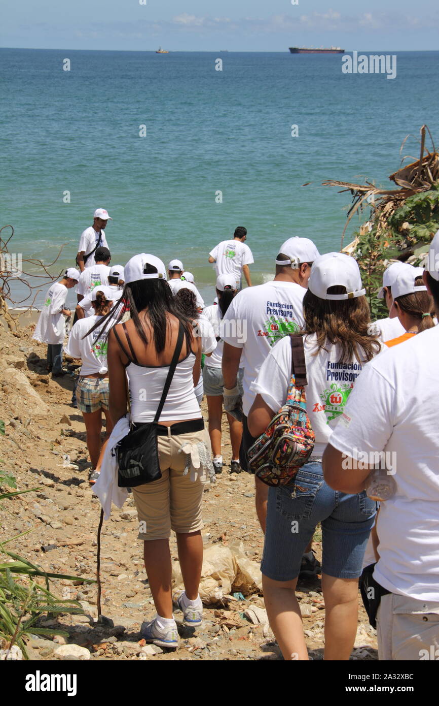 International Coastal beach cleanup day activity in La Guaira beach ...
