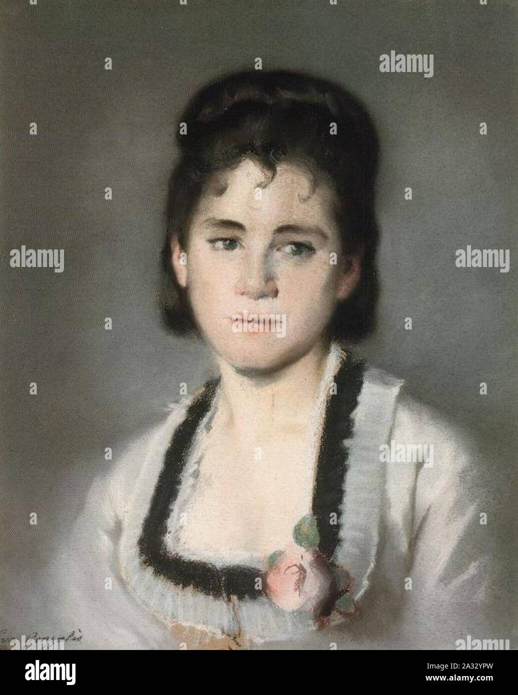 Eva Gonzales - Portrait de Jeanne Gonzales Stock Photo - Alamy