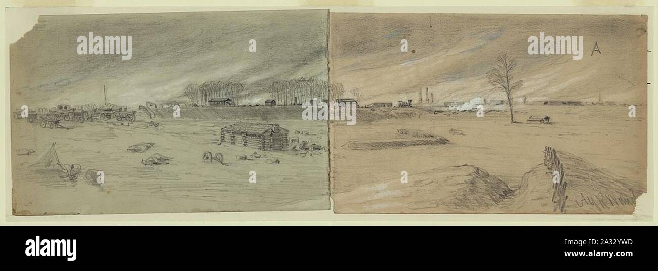 Evacuation of and firing of Manassas Junction Stock Photo - Alamy