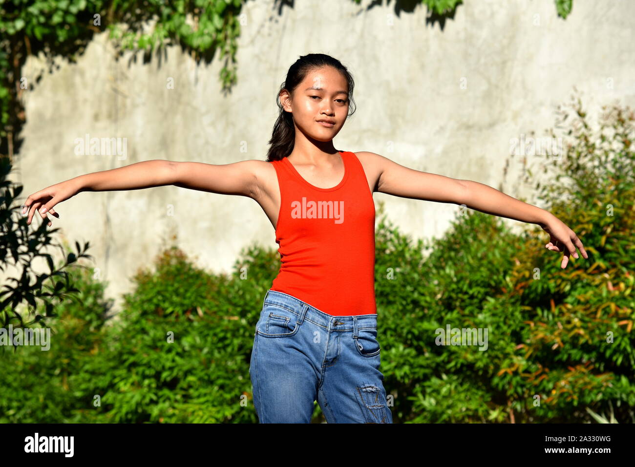 A Girl And Freedom Stock Photo - Alamy