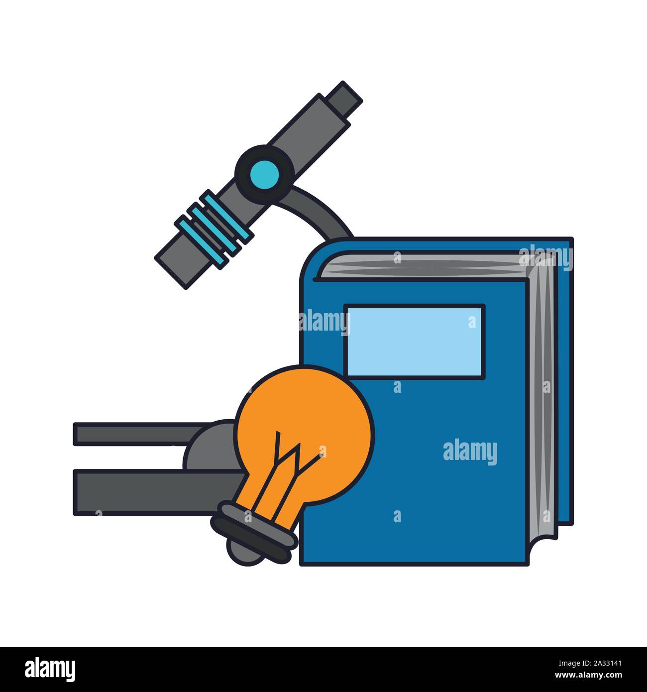 book and microscope isolated icon Stock Vector Image & Art - Alamy