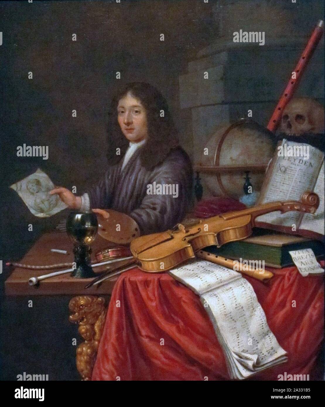 Evert Collier's Self-Portrait with a Vanitas Still-lifeFXD Stock Photo ...