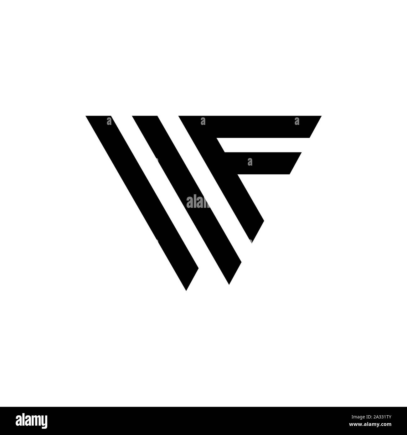 Black Letter F Line Style Logo Template. - Vector Stock Vector Image ...