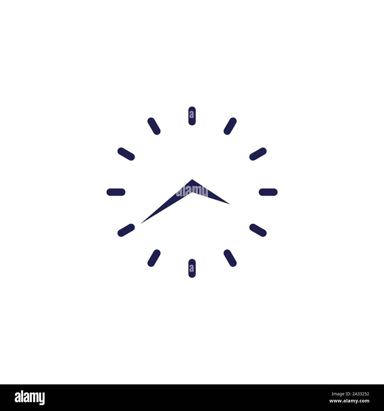 Check mark on clock outline icon. Real time protection simple line ...