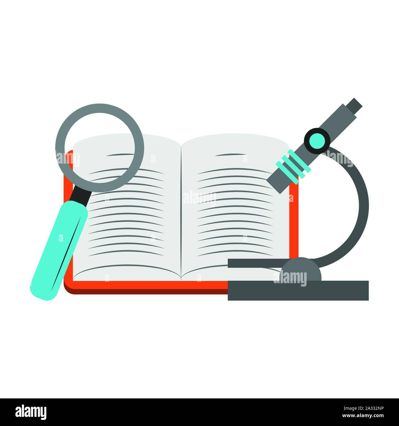 magnifying glass and academic book design Stock Vector Image & Art - Alamy