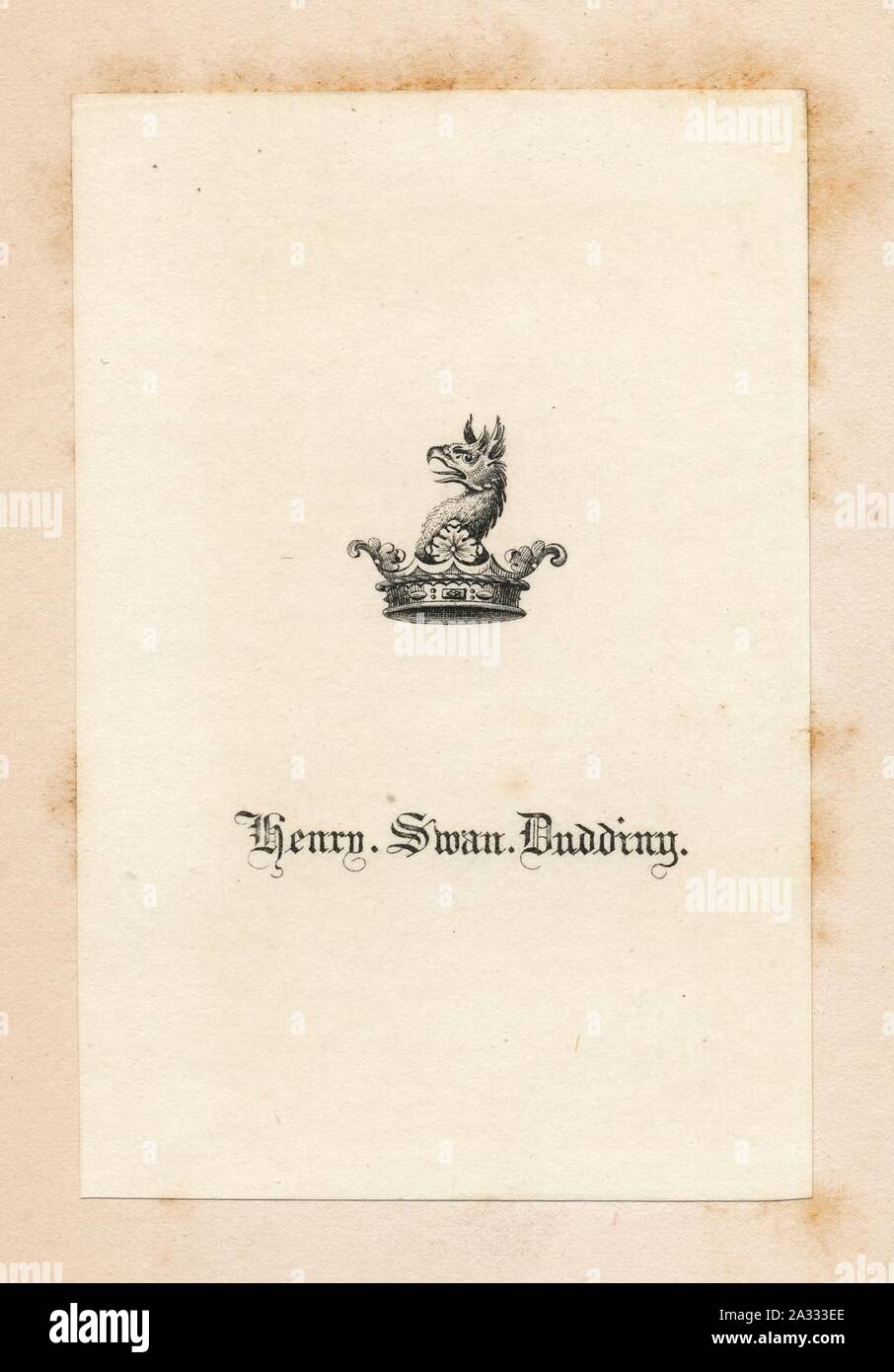 Ex libris Henry Swan Dudding, from Gibbon, Empire, 1815 ed Stock Photo ...