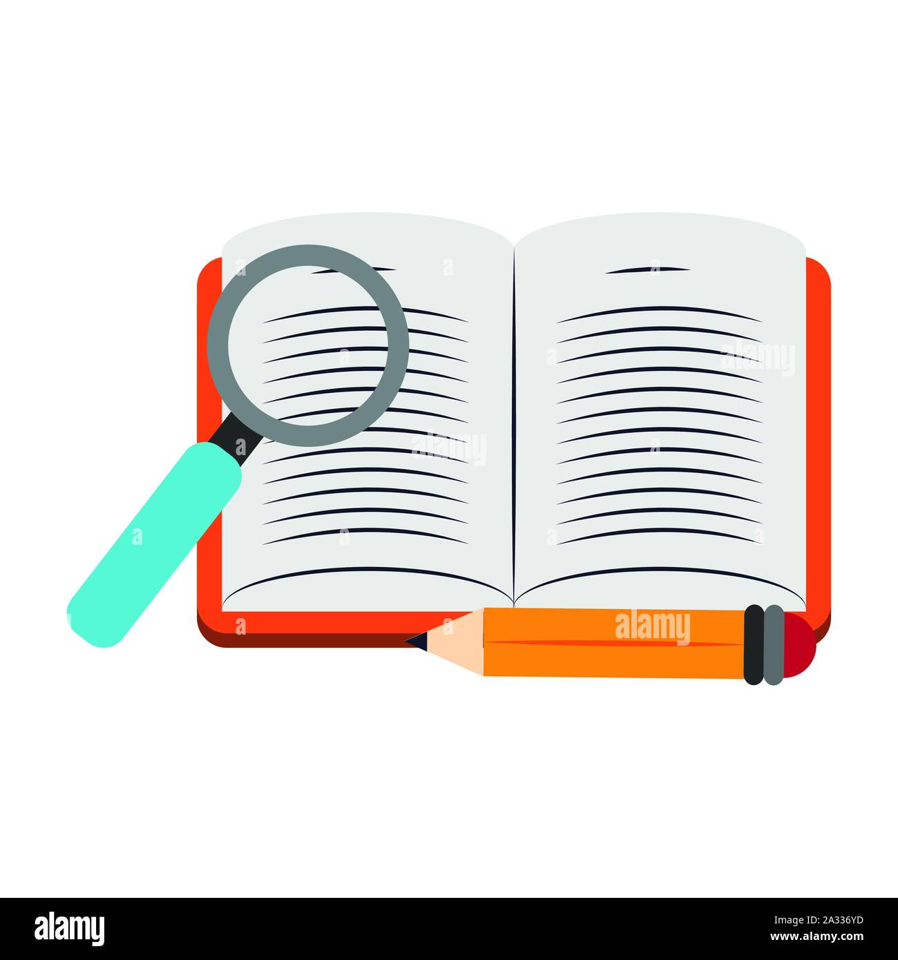 magnifying glass and academic book design Stock Vector Image & Art - Alamy