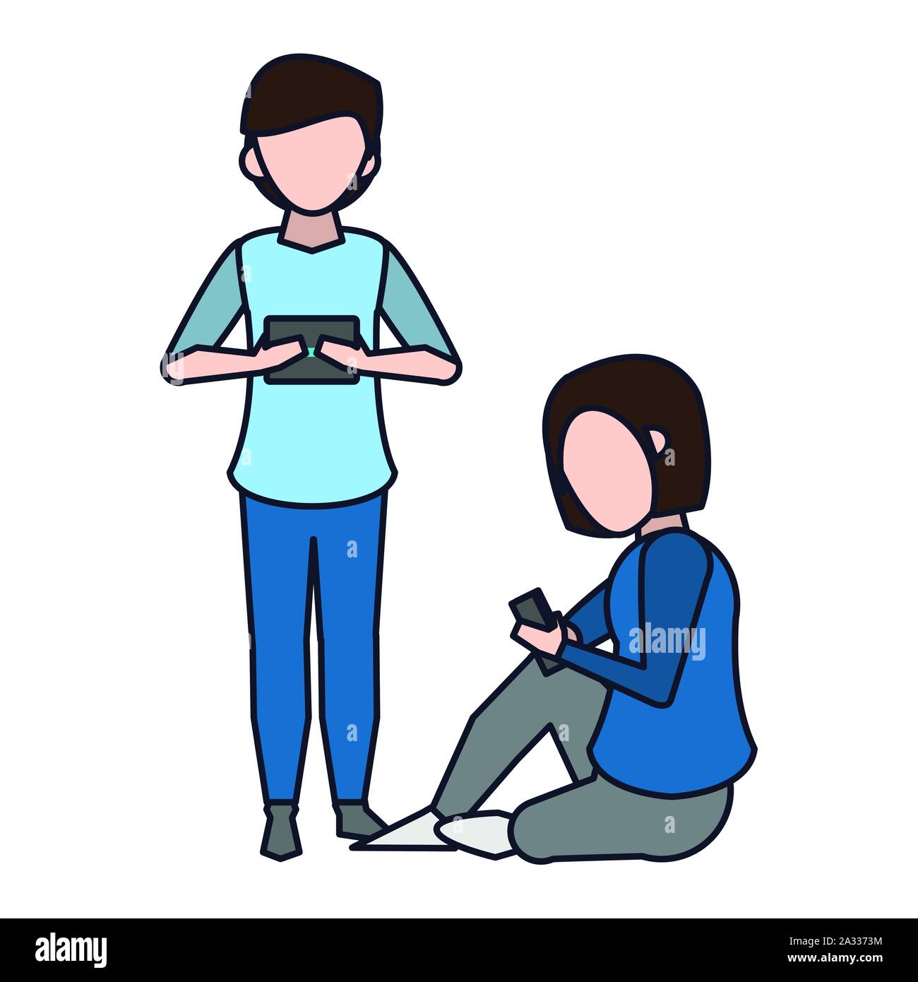 avatar woman and technology design Stock Vector Image & Art - Alamy