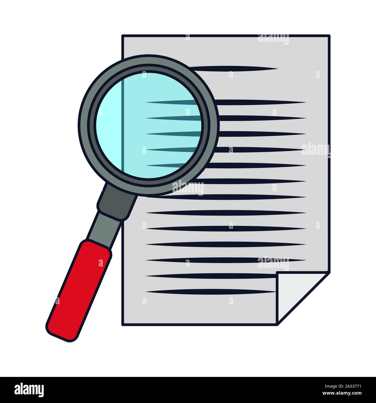 magnifying glass and paper page design Stock Vector Image & Art - Alamy