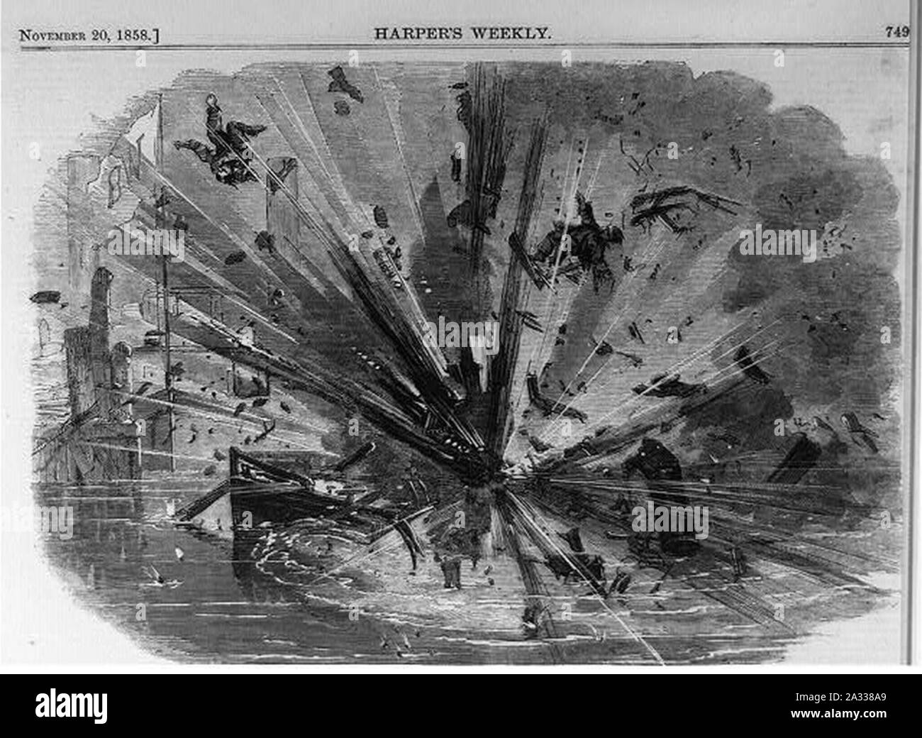 Explosion of the propeller PETROL on the North River (opposite the foot ...