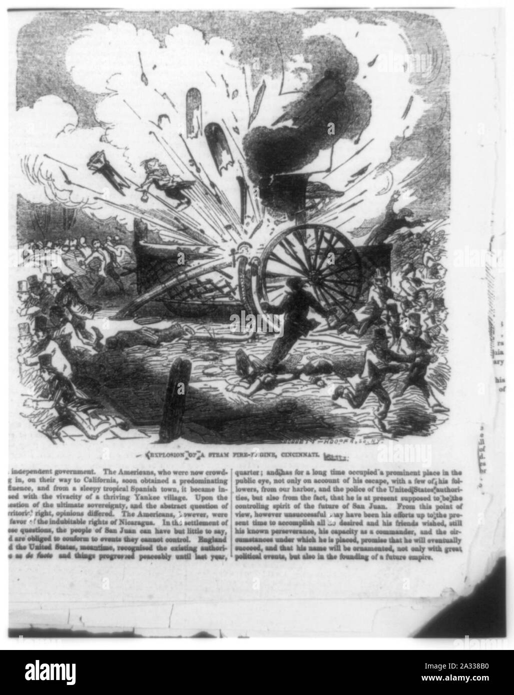 Explosion of a steam fire engine, Cincinnati Stock Photo - Alamy