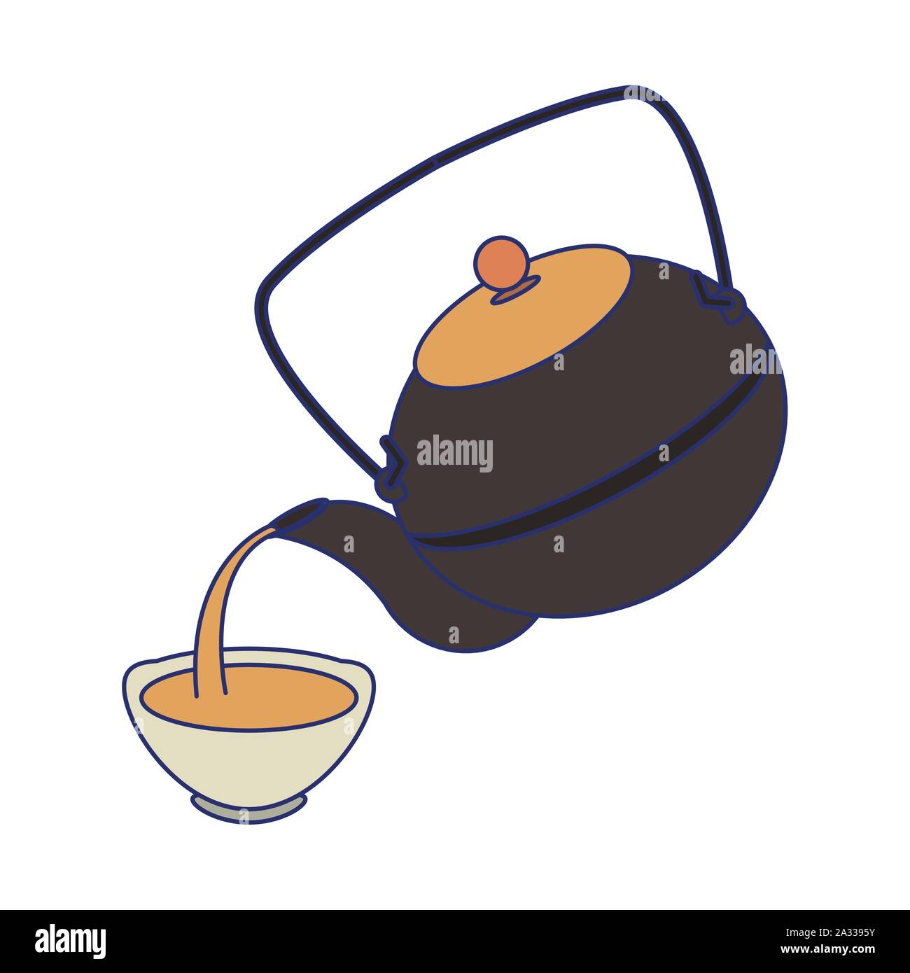 Japanese Cast iron teapot Stock Vector Image & Art - Alamy