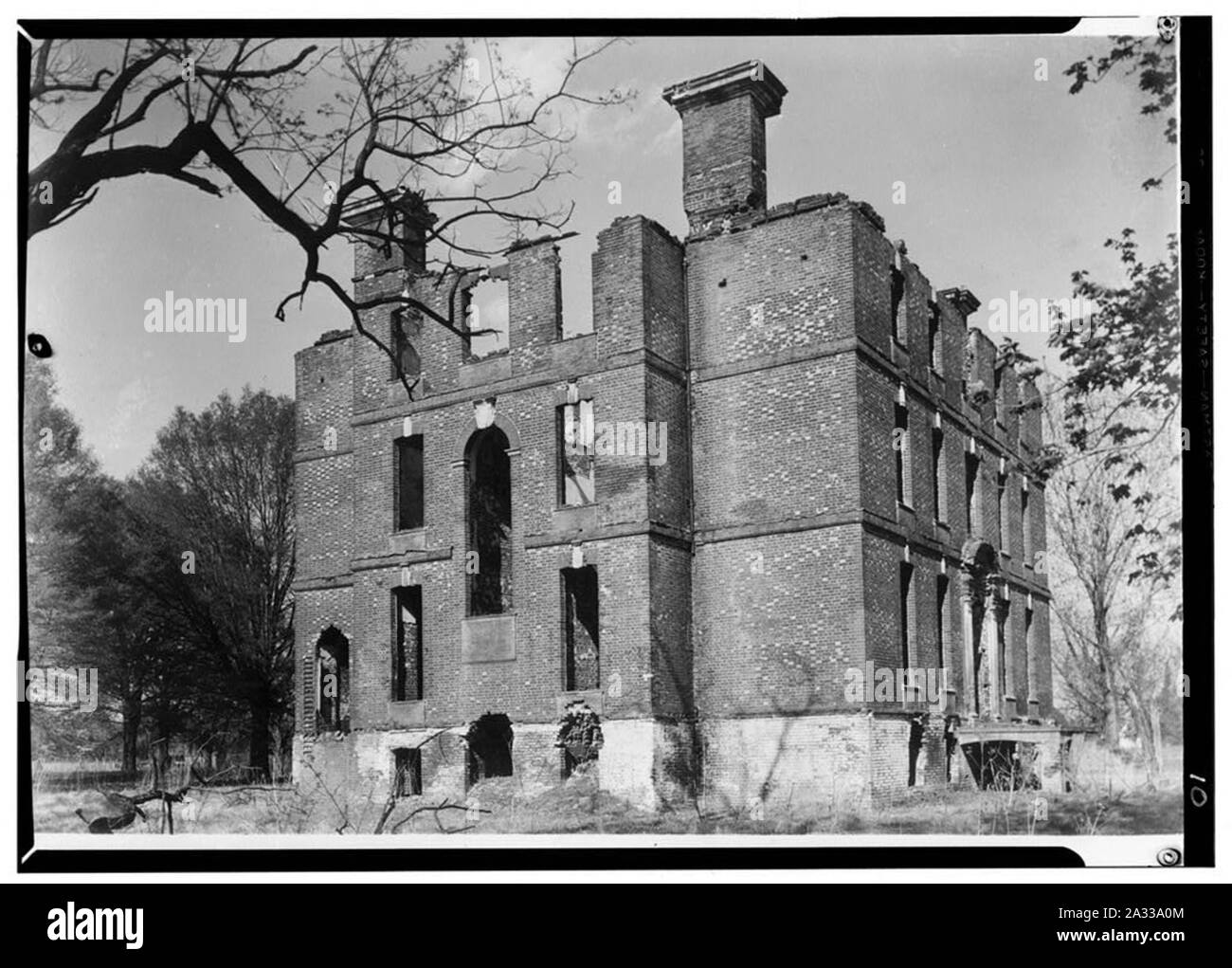 Exterior view ruins of Rosewell Plantation Gloucester County Virginia ...