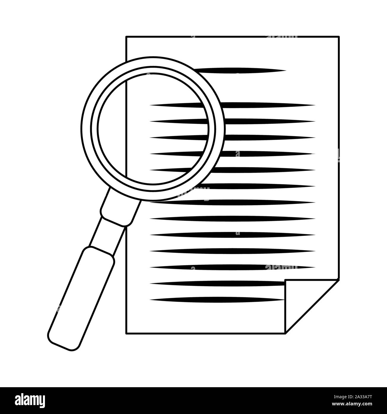magnifying glass and paper page design Stock Vector Image & Art - Alamy