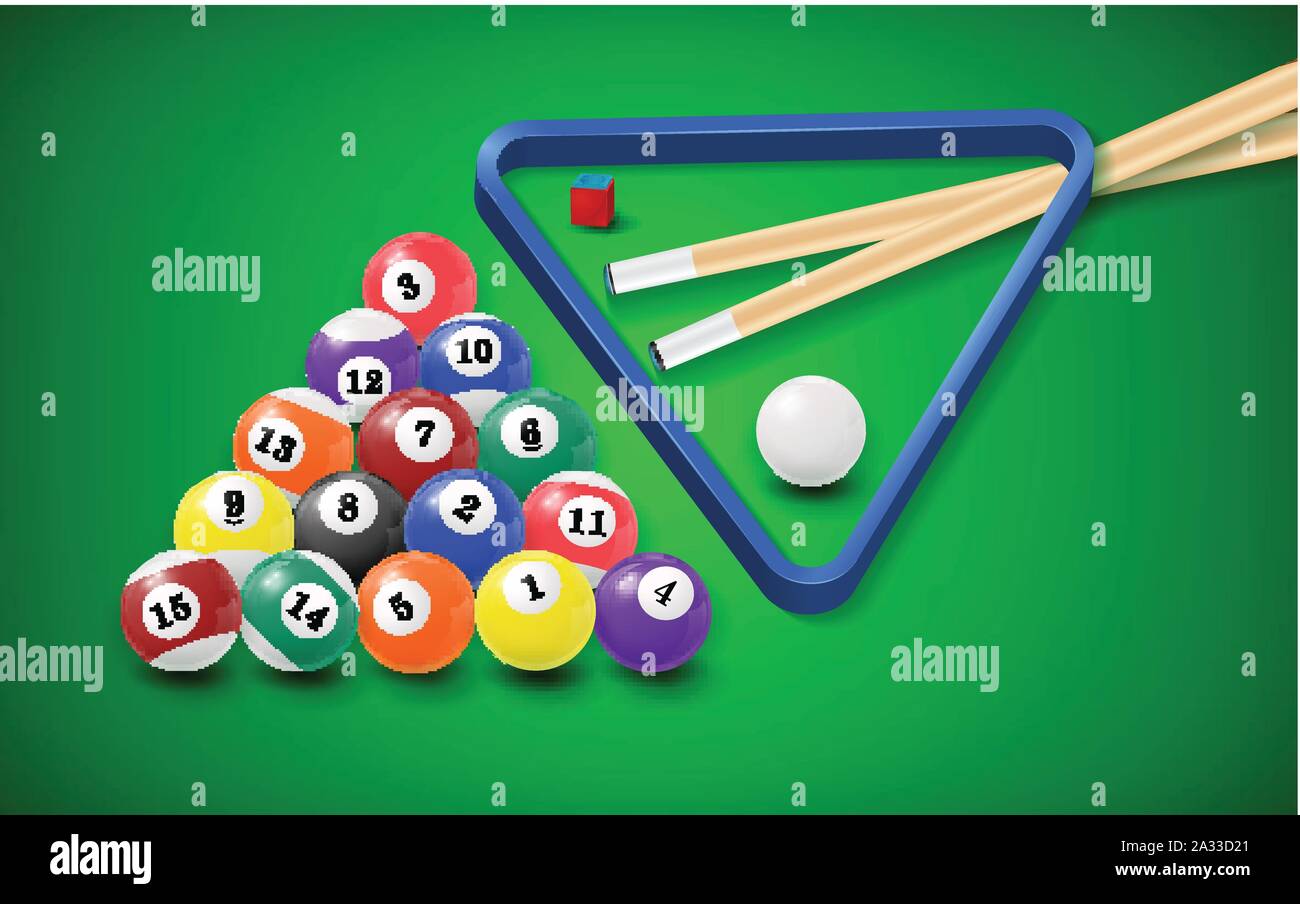 Snooker table cue balls Stock Vector Images - Alamy
