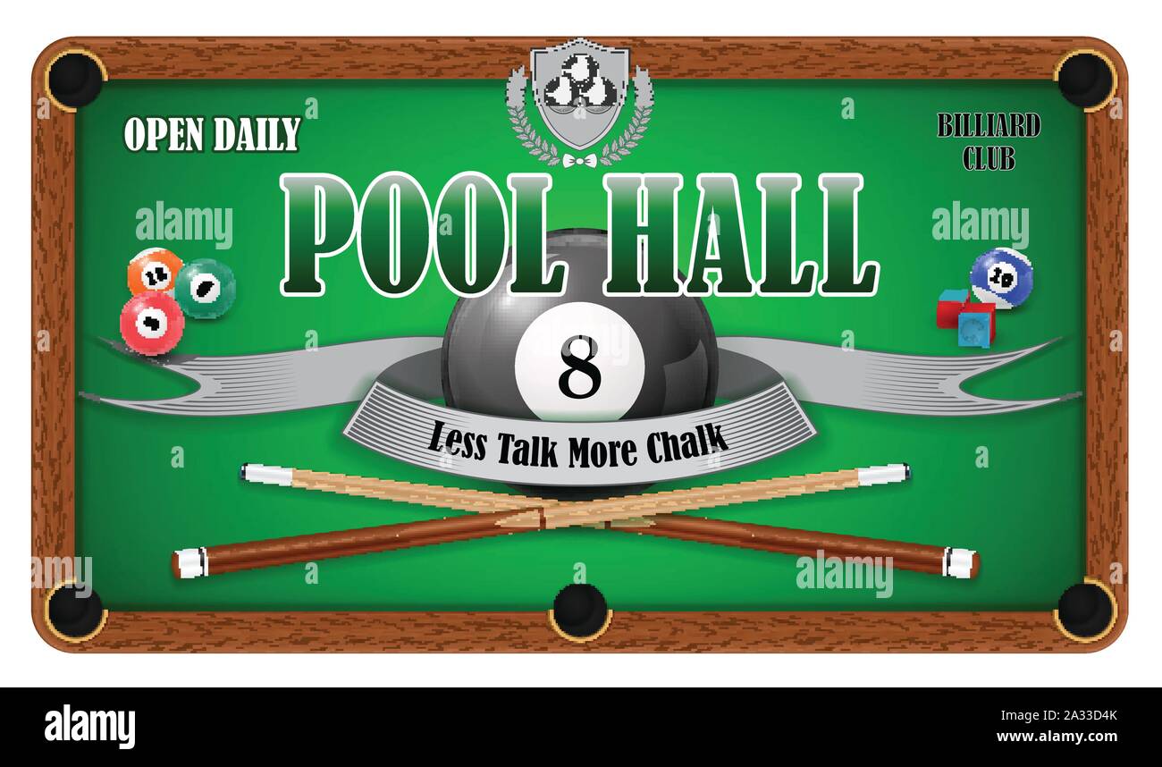 Billiard poster. Pool hall - Eight ball Stock Vector Image & Art - Alamy