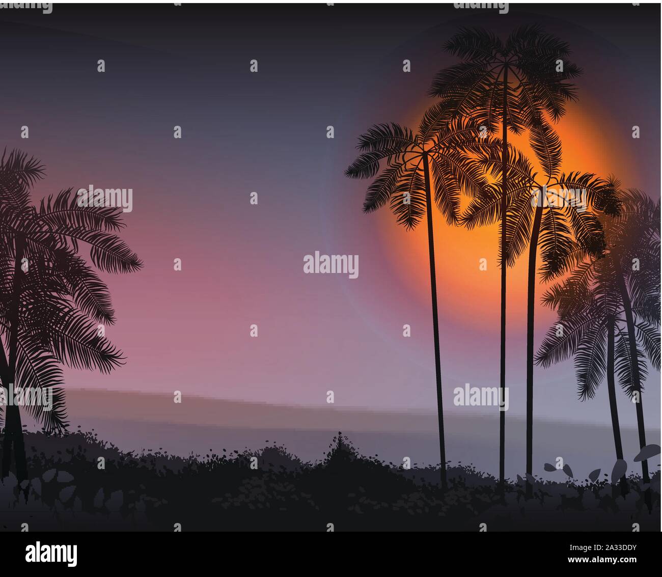 Beautiful evening night view Stock Vector Images - Alamy