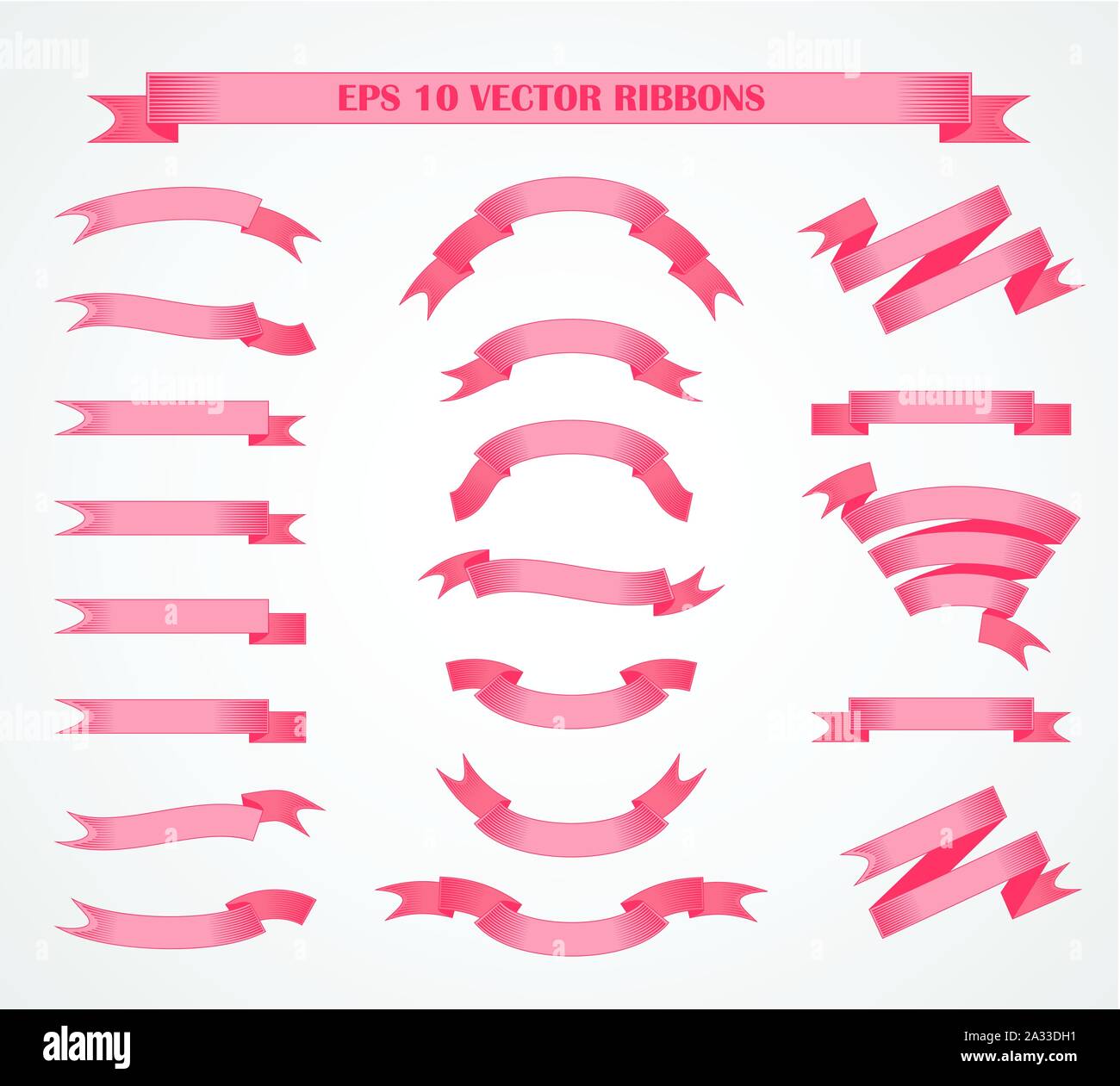 Design elements. Set of Pink vector ribbons or banners Stock Vector ...
