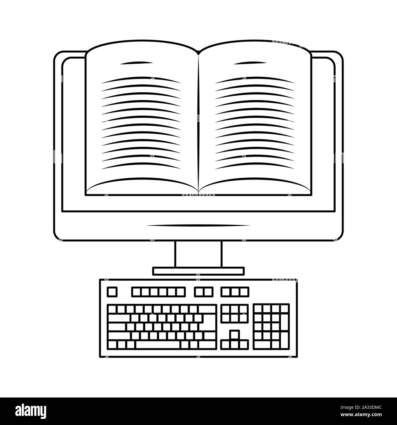 computer and books design Stock Vector Image & Art - Alamy